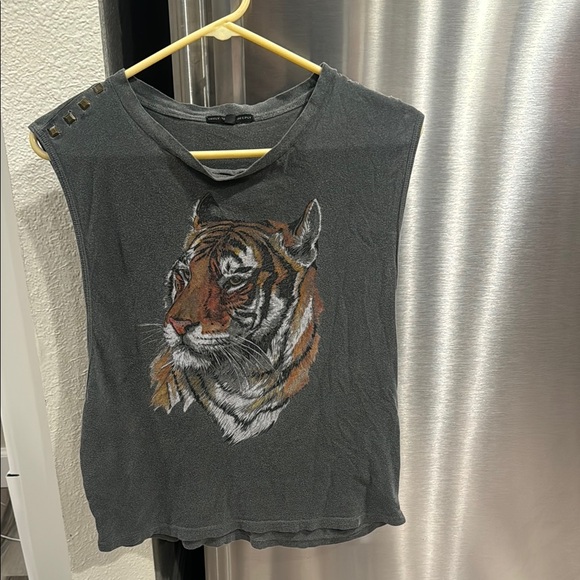 TRULY | Tops | Truly Gray Tiger Print Muscle Tee | Poshmark